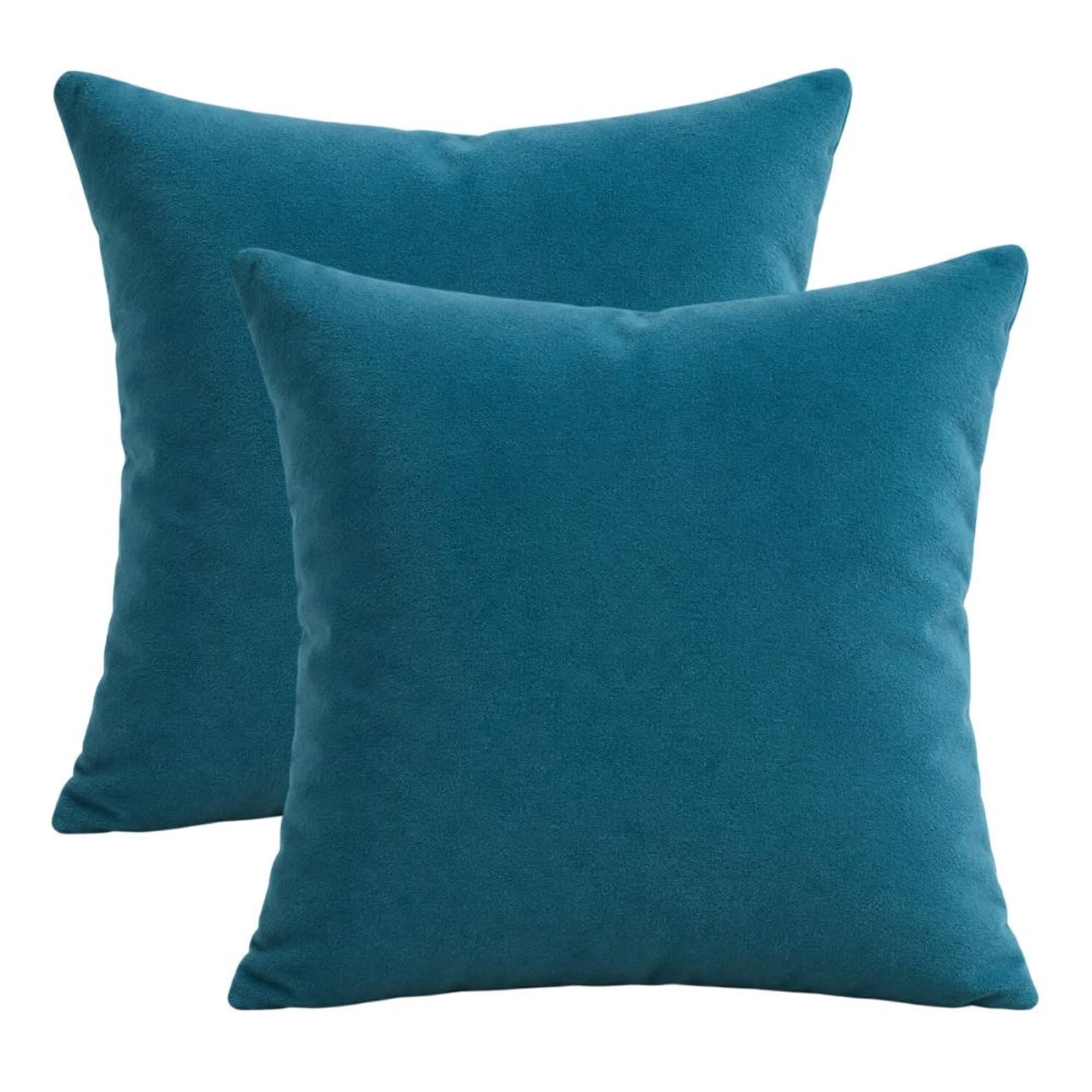 Alchemic Living Set of 2 Teal Blue Luxurious Soft Velvet Rectangle ...