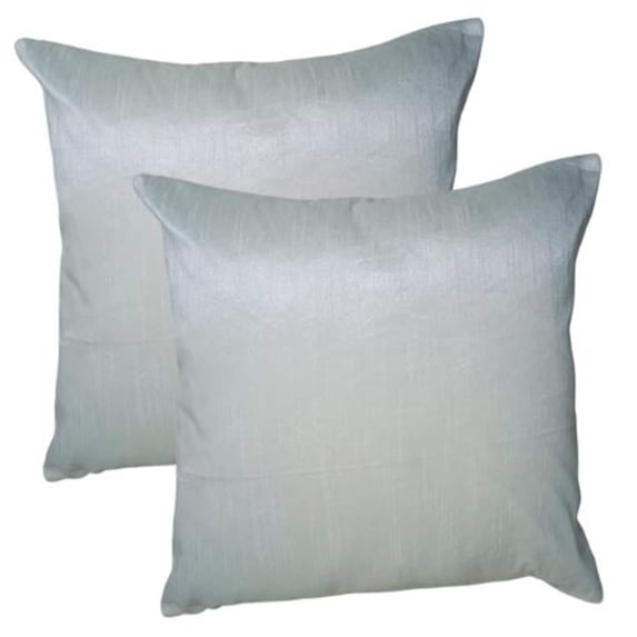 Alchemic Living Set of 2 Off White Luxurious Dupioni Art Slub Silk ...