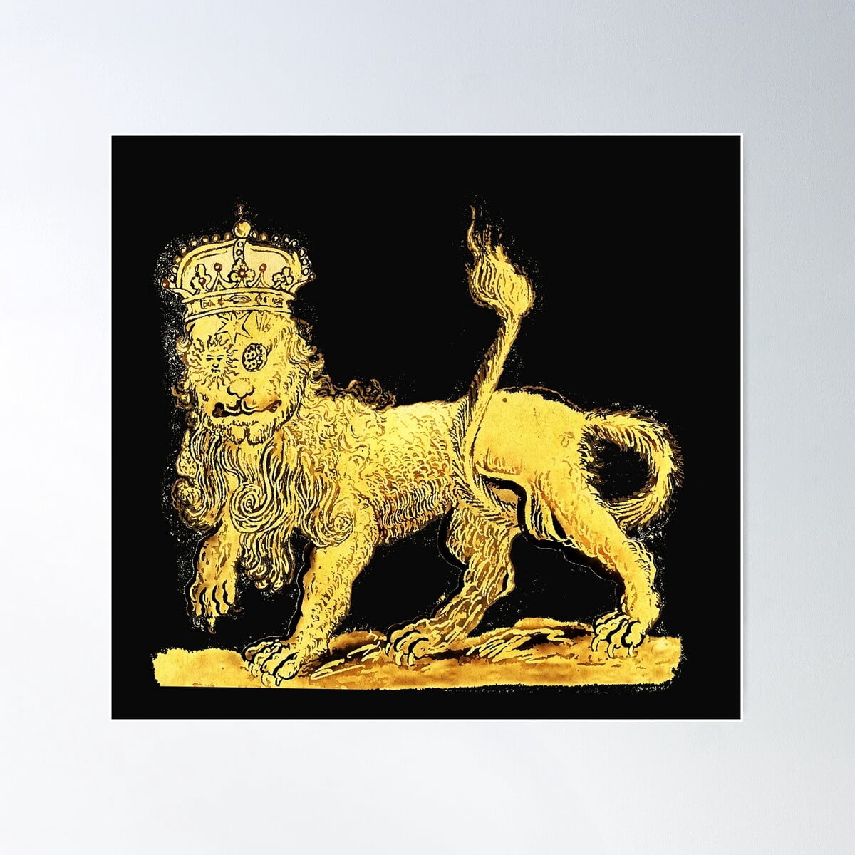 Alchemist Griomoire- The Golden Lion Poster Wall Art, Modern Wall Decor ...