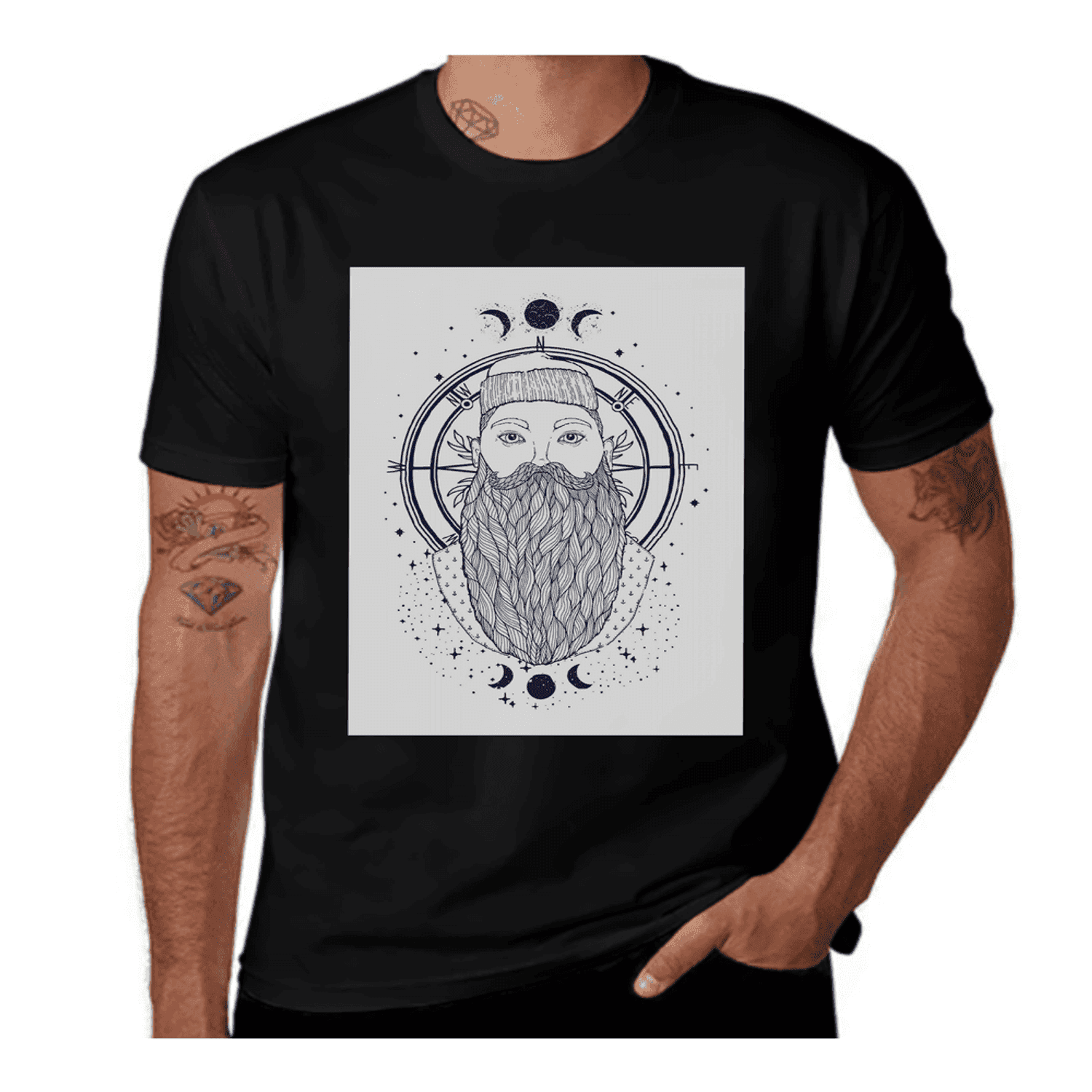 Alchemist Seaman-Vintage Nautical Tattoo-Indigo-White Casual Streetwea ...