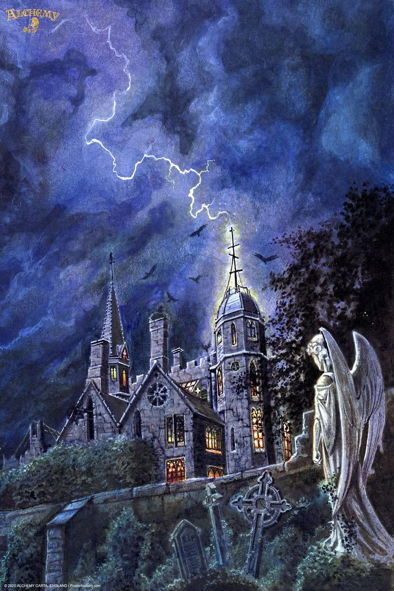 Alchemy Alembic By Night Thunder Storm Lightning Haunted House Witchy ...