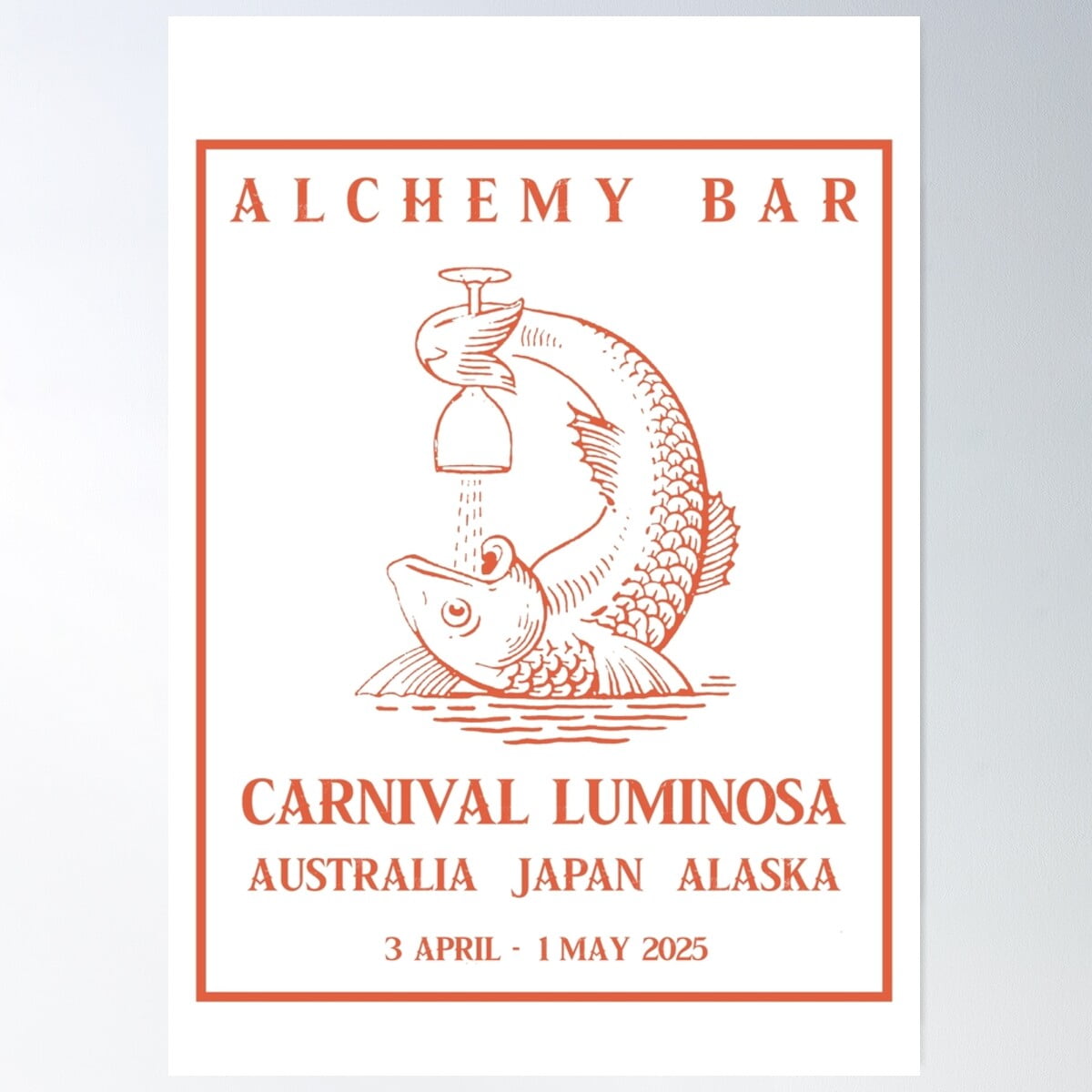 Alchemy Bar Fishy Drink Poster Wall Art, Modern Wall Decor For Living ...