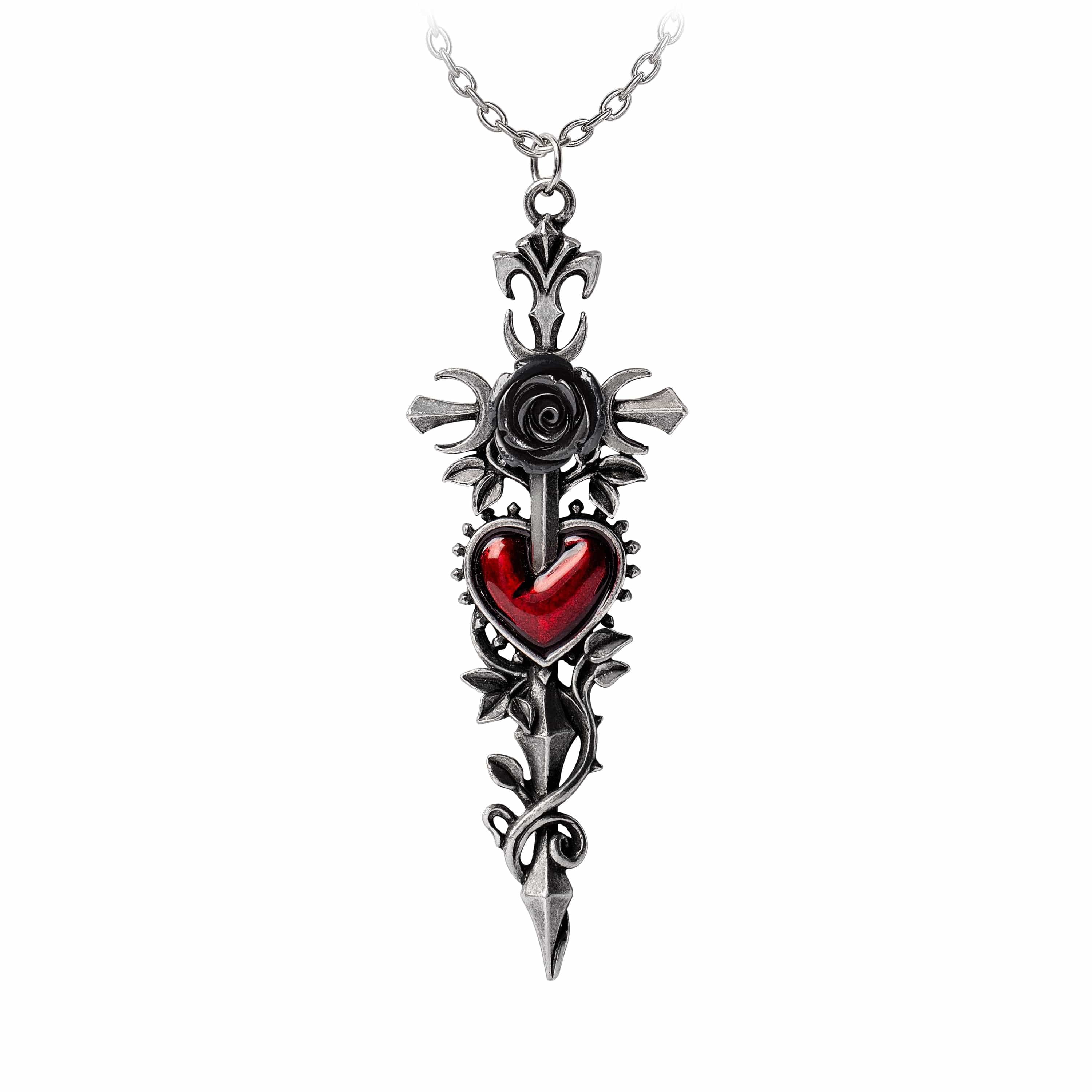 Alchemy Cross of the Dark Kiss Neckwear Necklace - Walmart.com