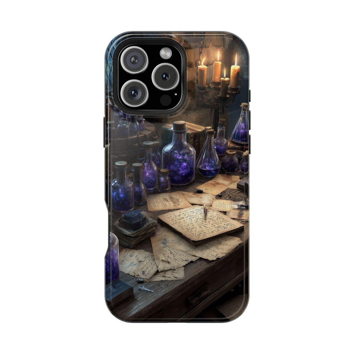 Alchemy Desk with Purple Potions Magic Fantasy Scroll Art Case for ...