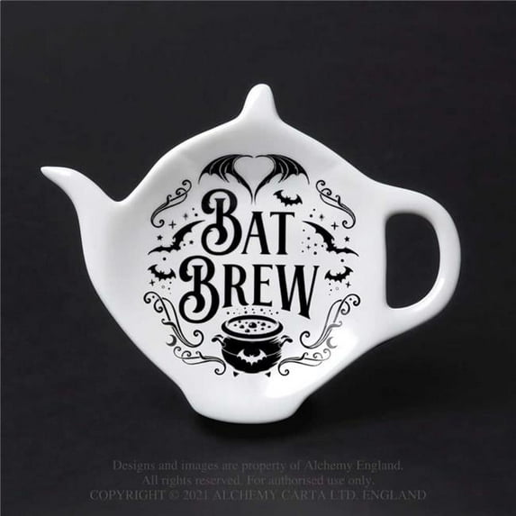 Alchemy Gothic SR8 4.33 in. Bat Brew Tea Spoon Rest, White - Walmart.com