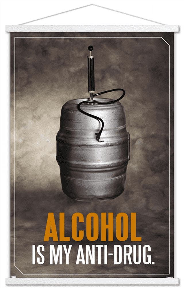 Alcohol - Anti-Drug Wall Poster with Wooden Magnetic Frame, 22.375" x ...