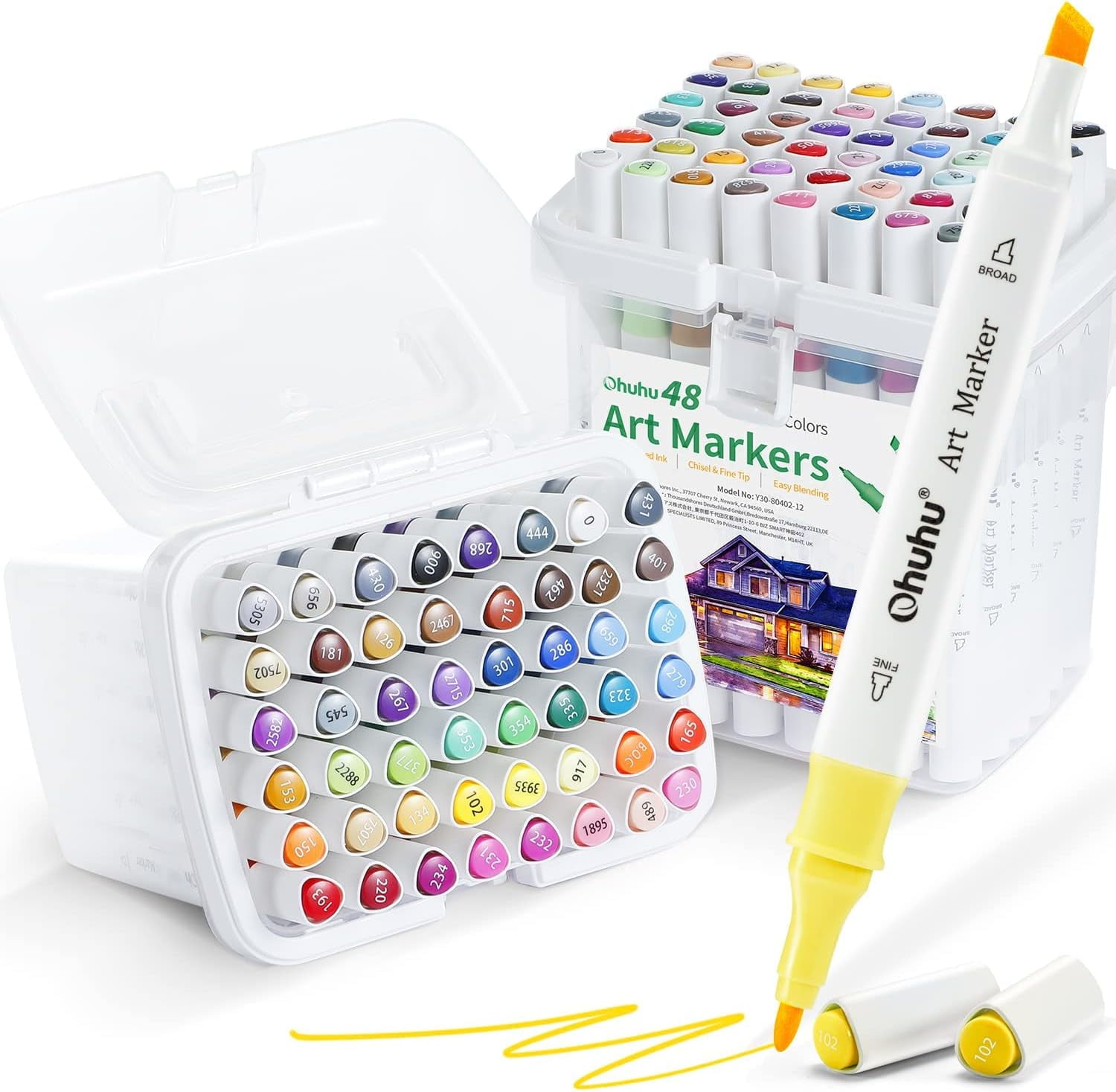 Alcohol Based Markers Set: 96-pack Double Tipped Art Marker - Chisel ...
