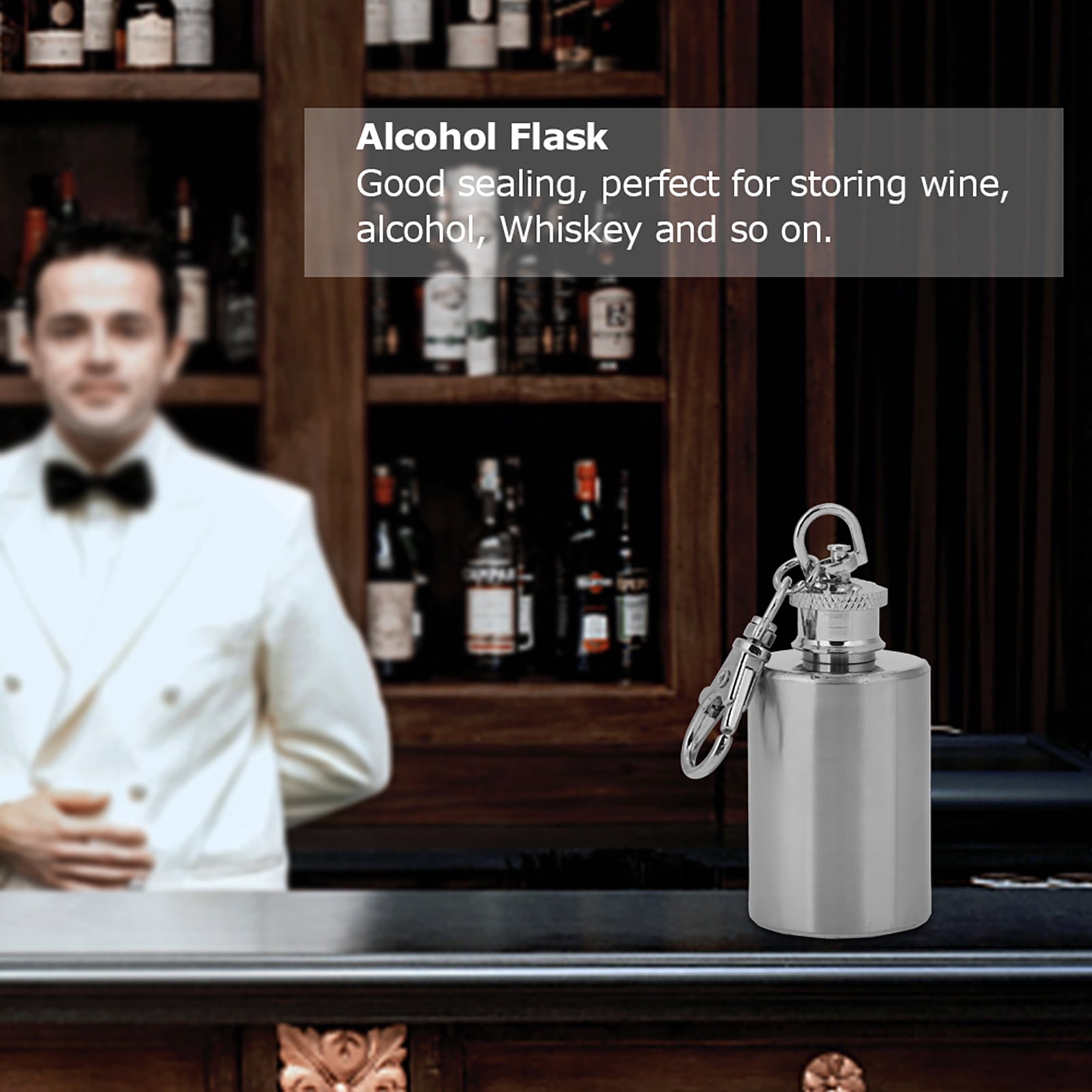 Alcohol Bottle,Portable Stainless Steel Wine Whiskey Flask Elegant ...