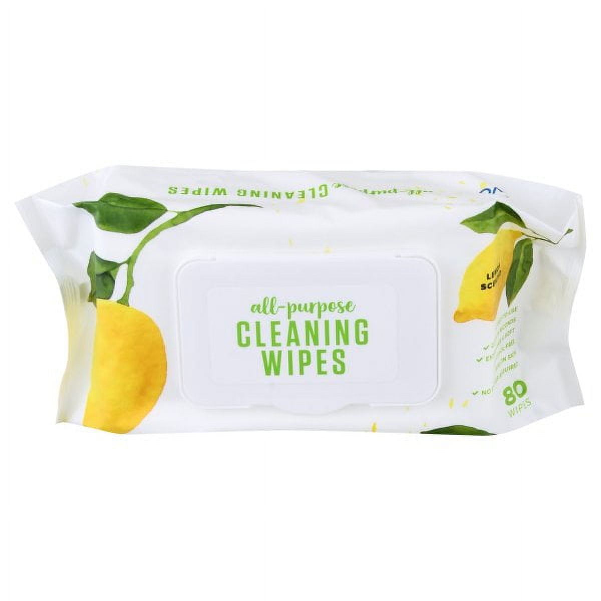 Alcohol-Free Cleansing Wipes, Lemon Scented, Safe on Skin, 80 Count ...