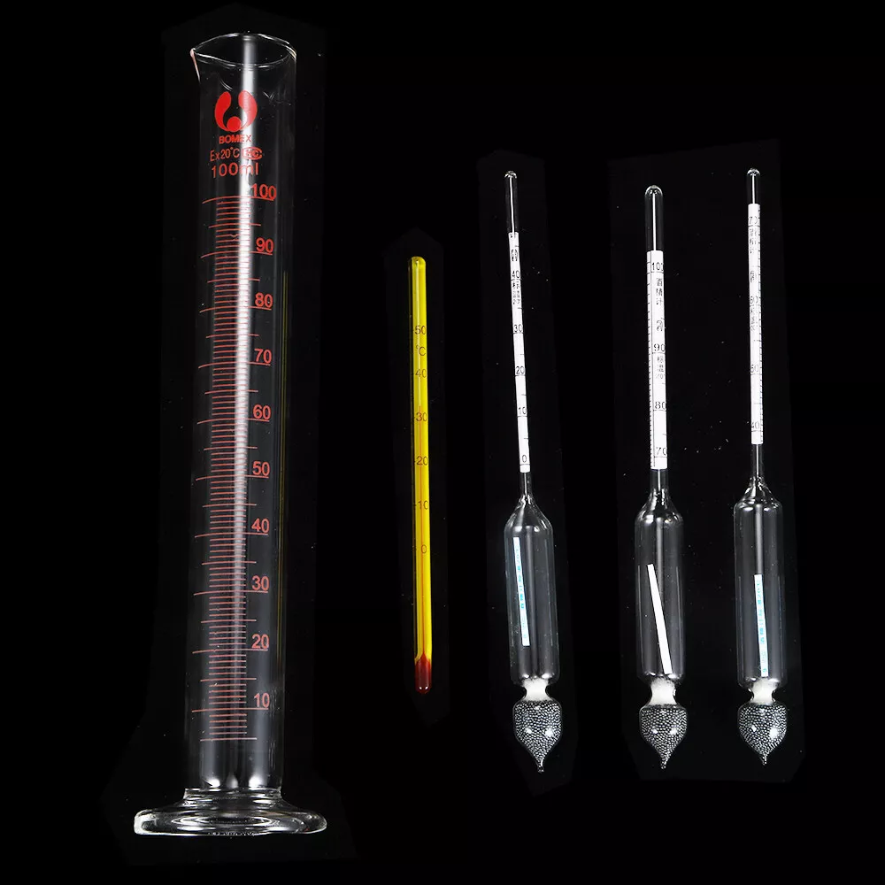 Alcohol Hydrometer Proof & Tralle Meter Distilling Tester Spirit Scale ...