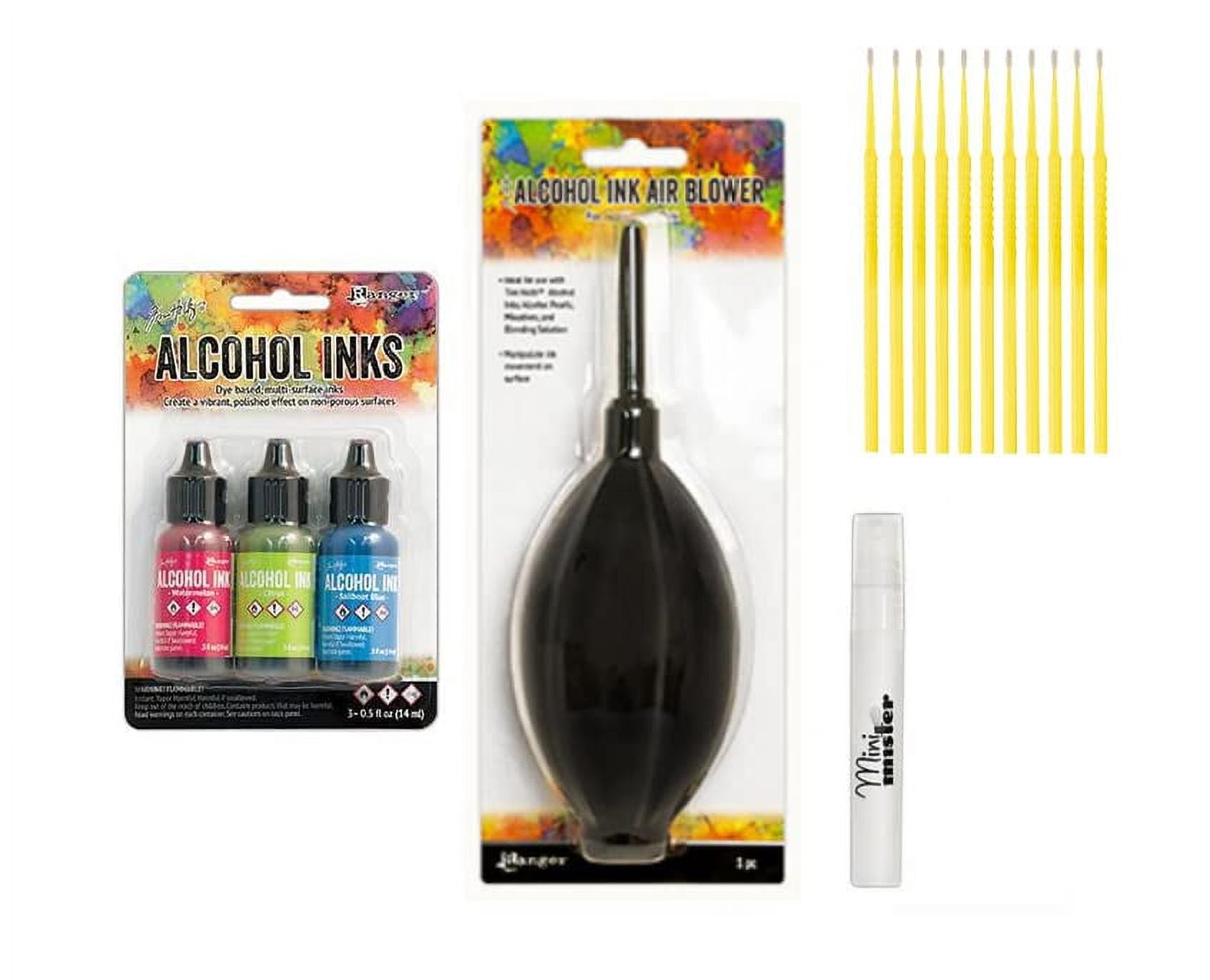 Alcohol Ink Bundle - 3pk Alcohol Ink with Air Blower, Mini Mister, and ...