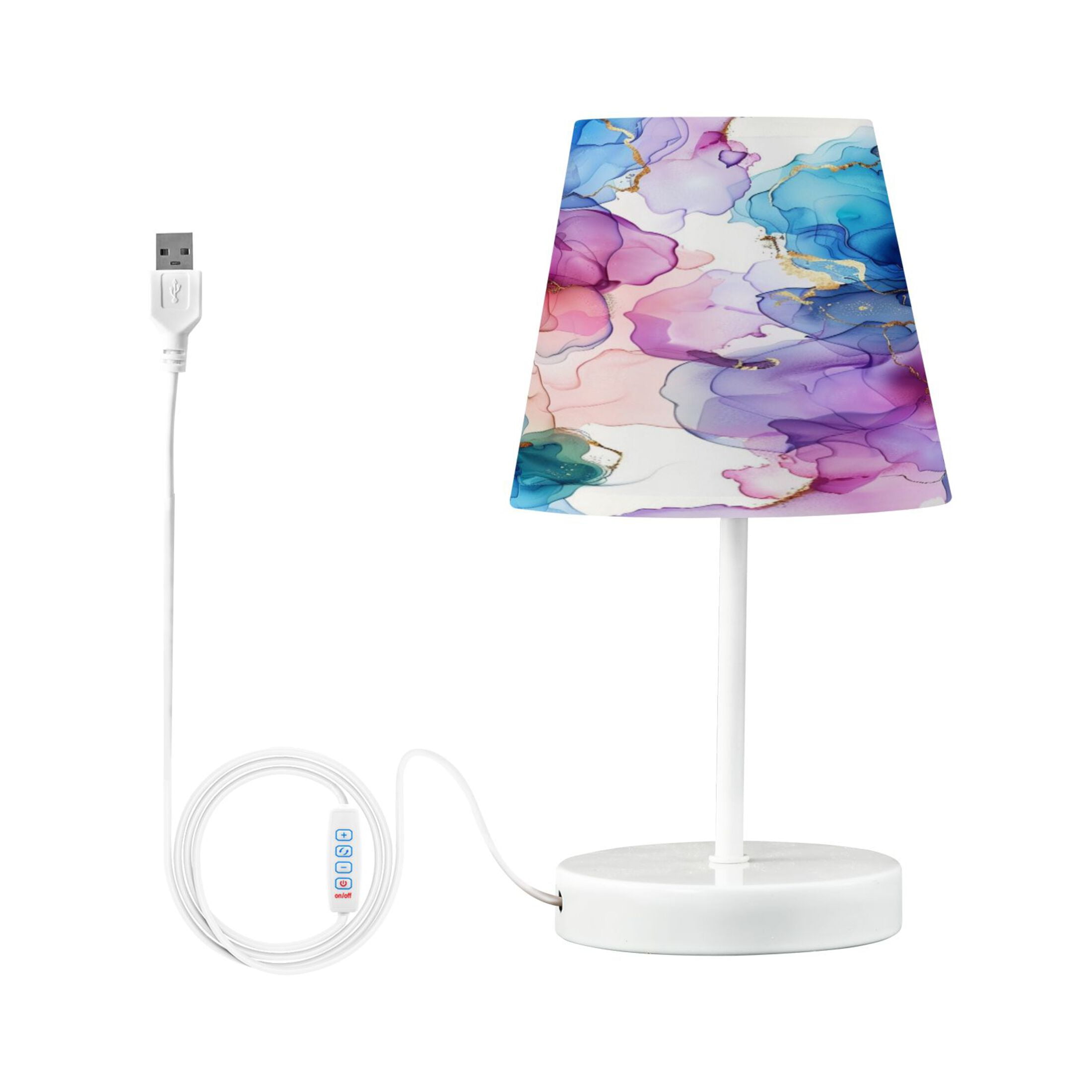 Alcohol Ink Flowers Desk Lamp LED Table Nightstand Lamps with 3 Color ...