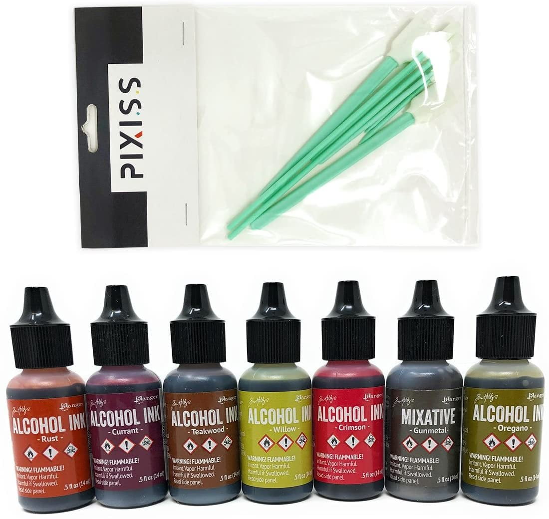 Alcohol Ink Set 7 Bottle Collection of Ranger Tim Holtz Alcohol Inks ...