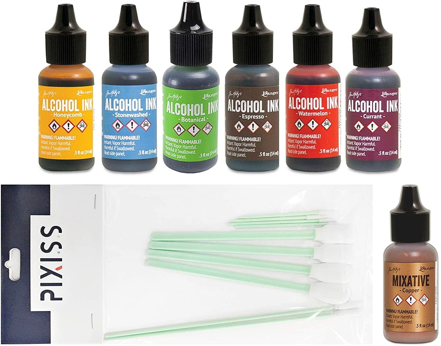 Alcohol Ink Set 7 Bottle Collection of Ranger Tim Holtz Alcohol Inks ...