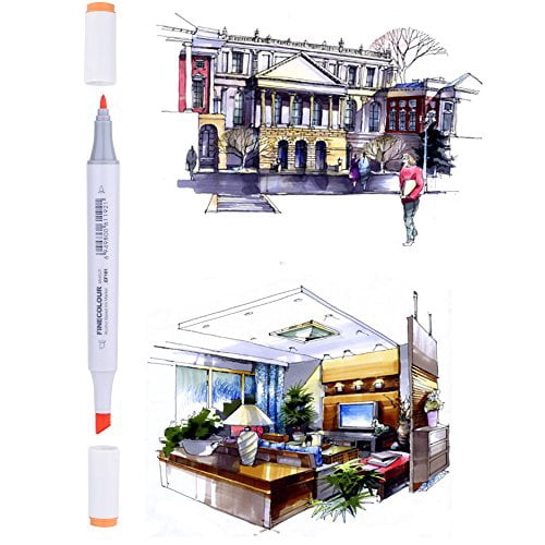 Alcohol Marker, 24 Art Sketch Drawing Markers Pen Baisc Set Artist ...