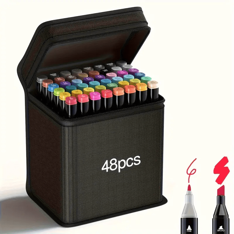 Alcohol Markers, 48 Colors Double Head Art Markers, Suitable for Adult ...