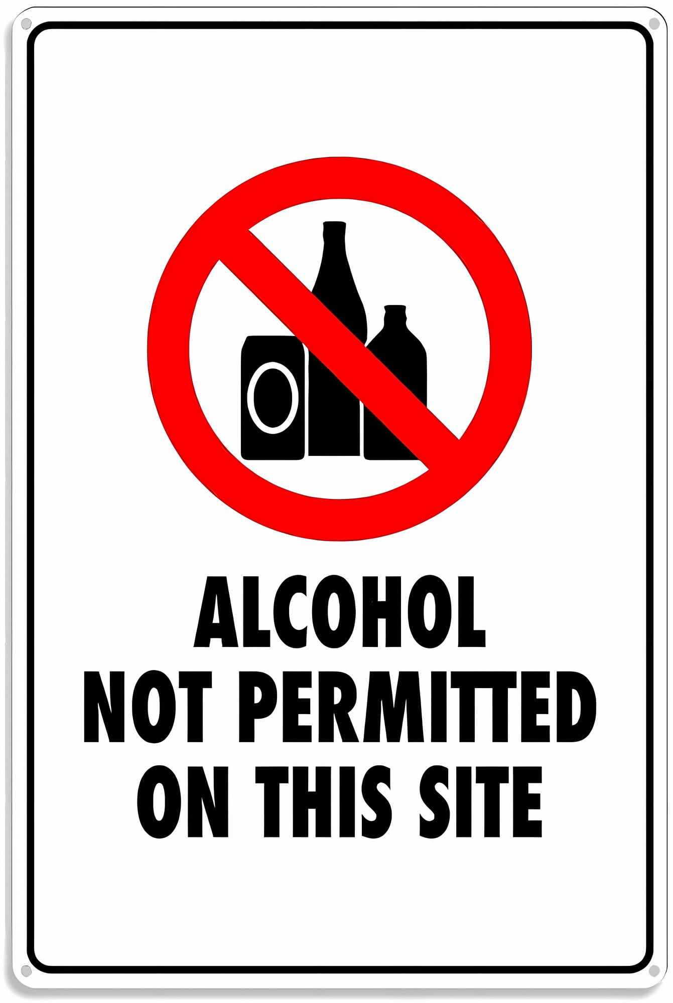 Alcohol Not Permitted On This Site Sign 8"x12" Aluminum UV Printed with ...