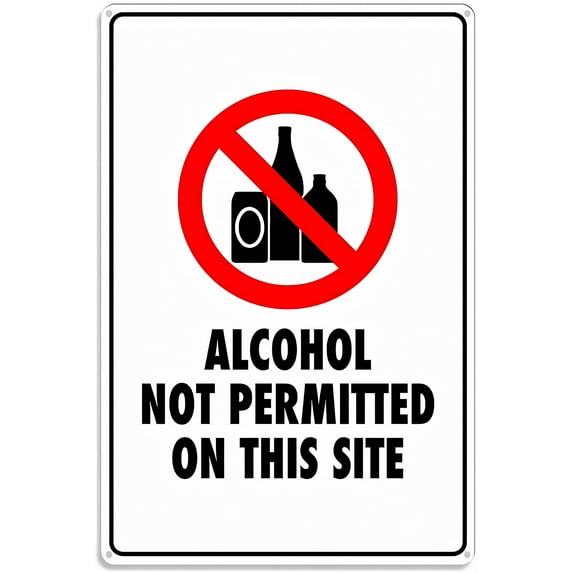 Alcohol Not Permitted On This Site Sign 8"x12" Aluminum UV Printed with ...