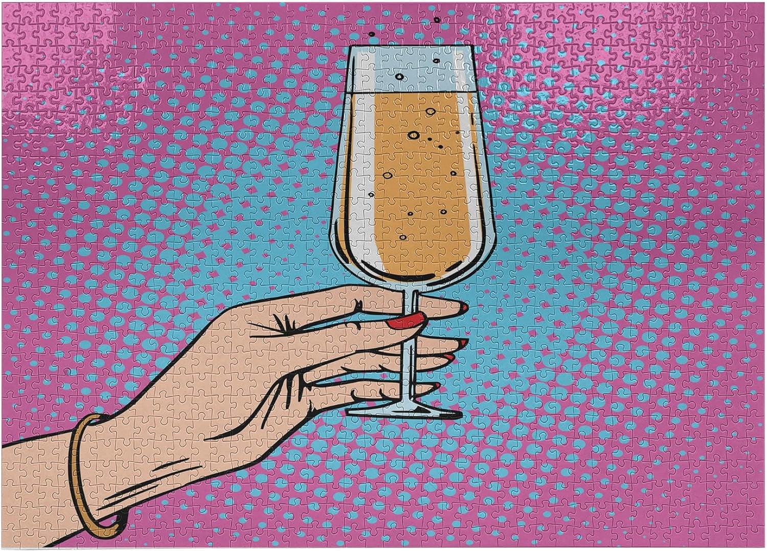 Alcohol Pop Art Comic Style of Female Holding a Champagne Glass at ...