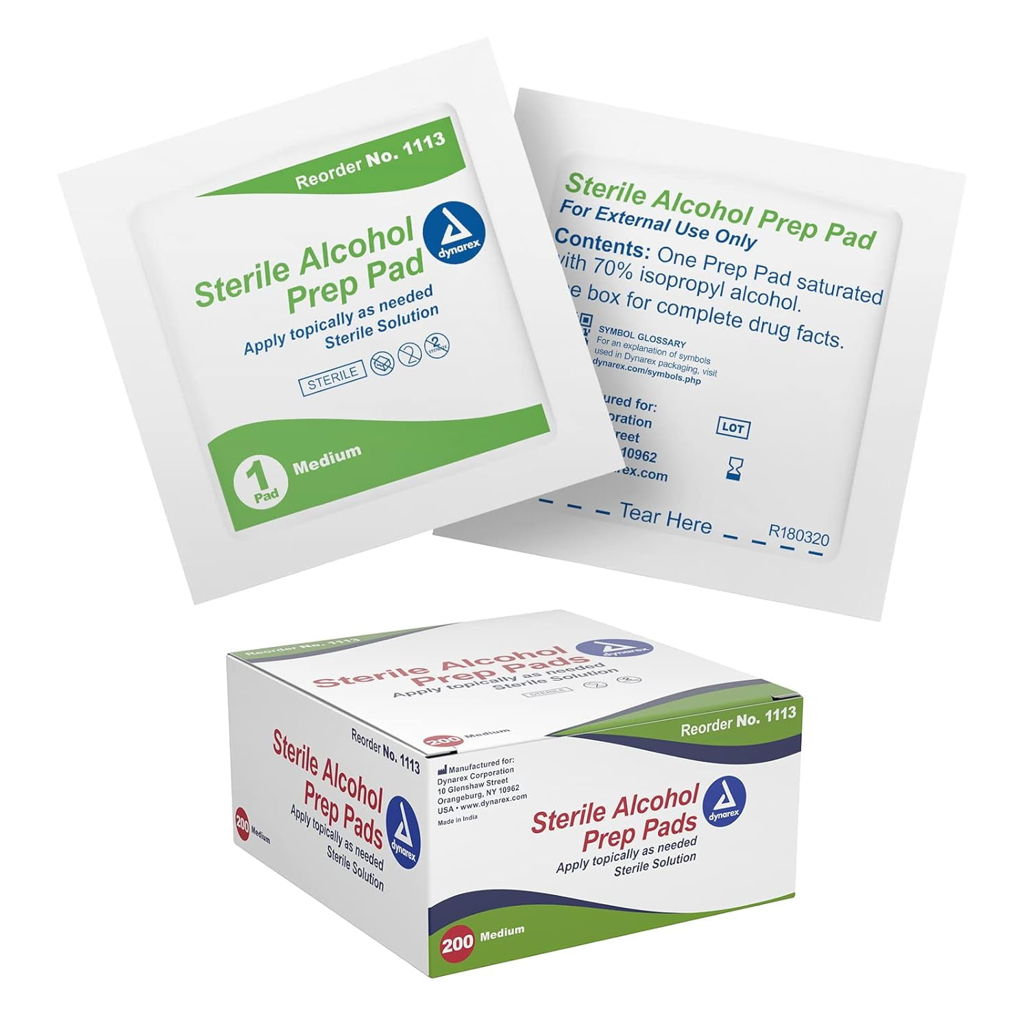 Alcohol Prep Pad, Sterile Medium 200/bx 1-Ply Skin Prep Wipes - Walmart.com