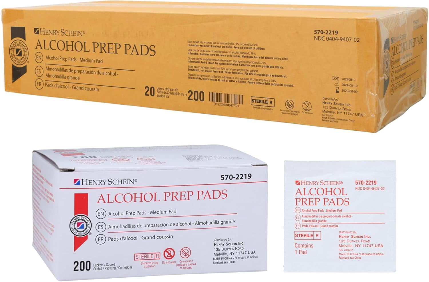 Alcohol Prep Pads, Medium, 2-ply, Sterile, 1 Case of 4000 (20 Boxes of ...