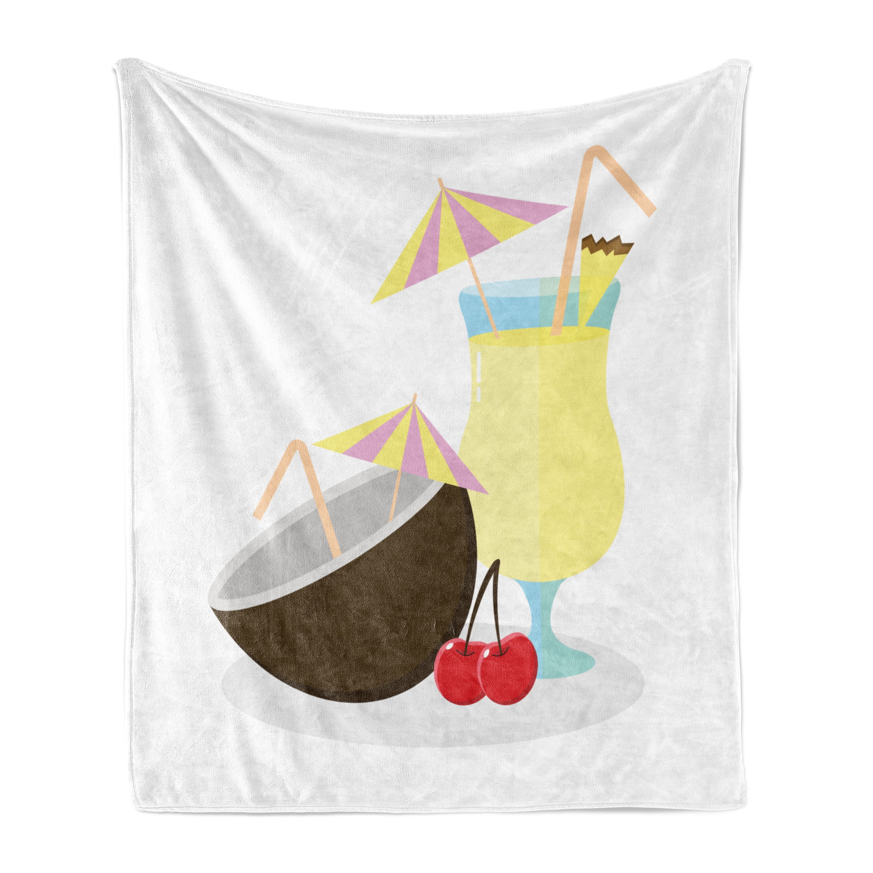 Alcohol Soft Flannel Fleece Blanket, Illustration of Pina Colada ...