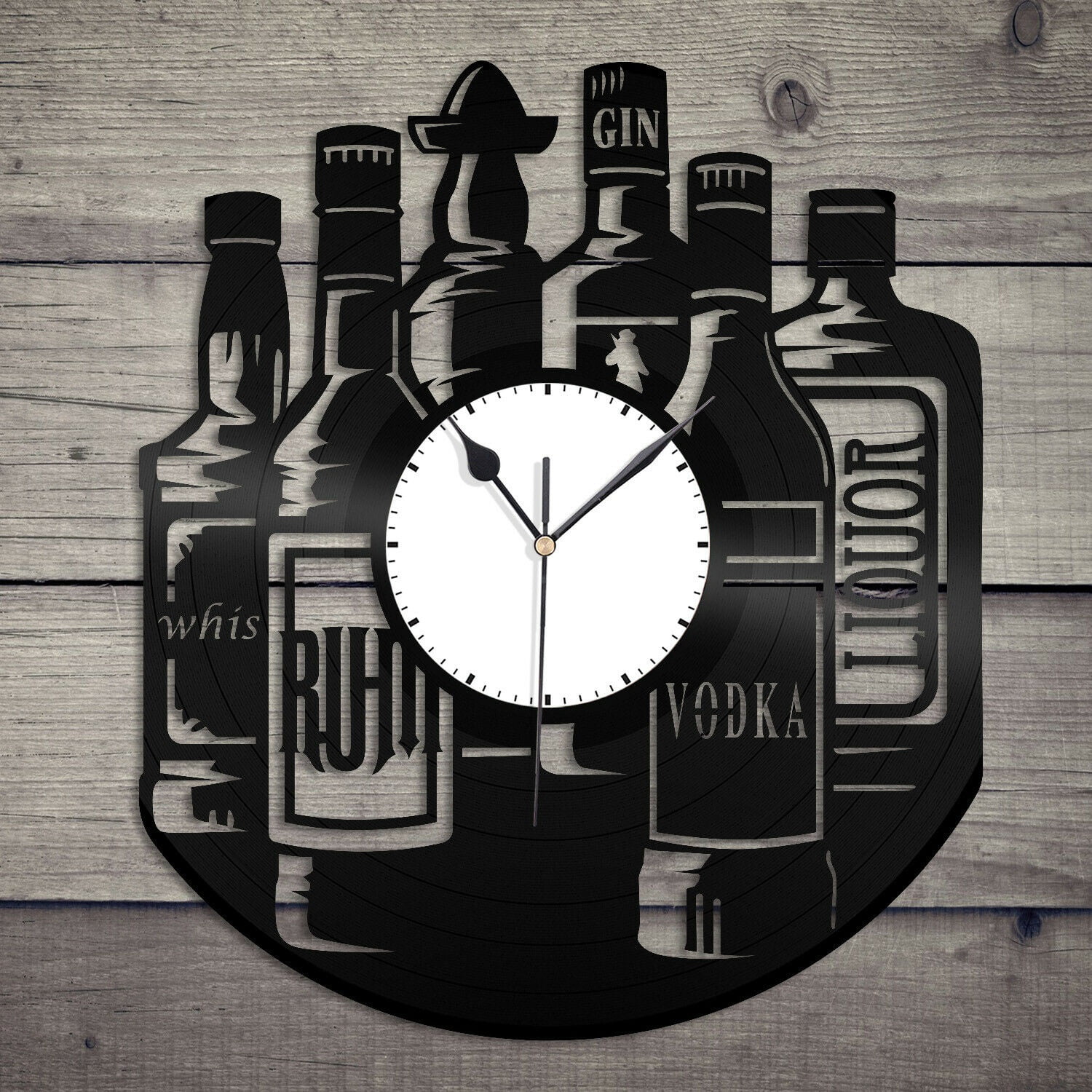 Alcohol Vinyl Wall Clock Souvenir Home Living Room Anniversary ...