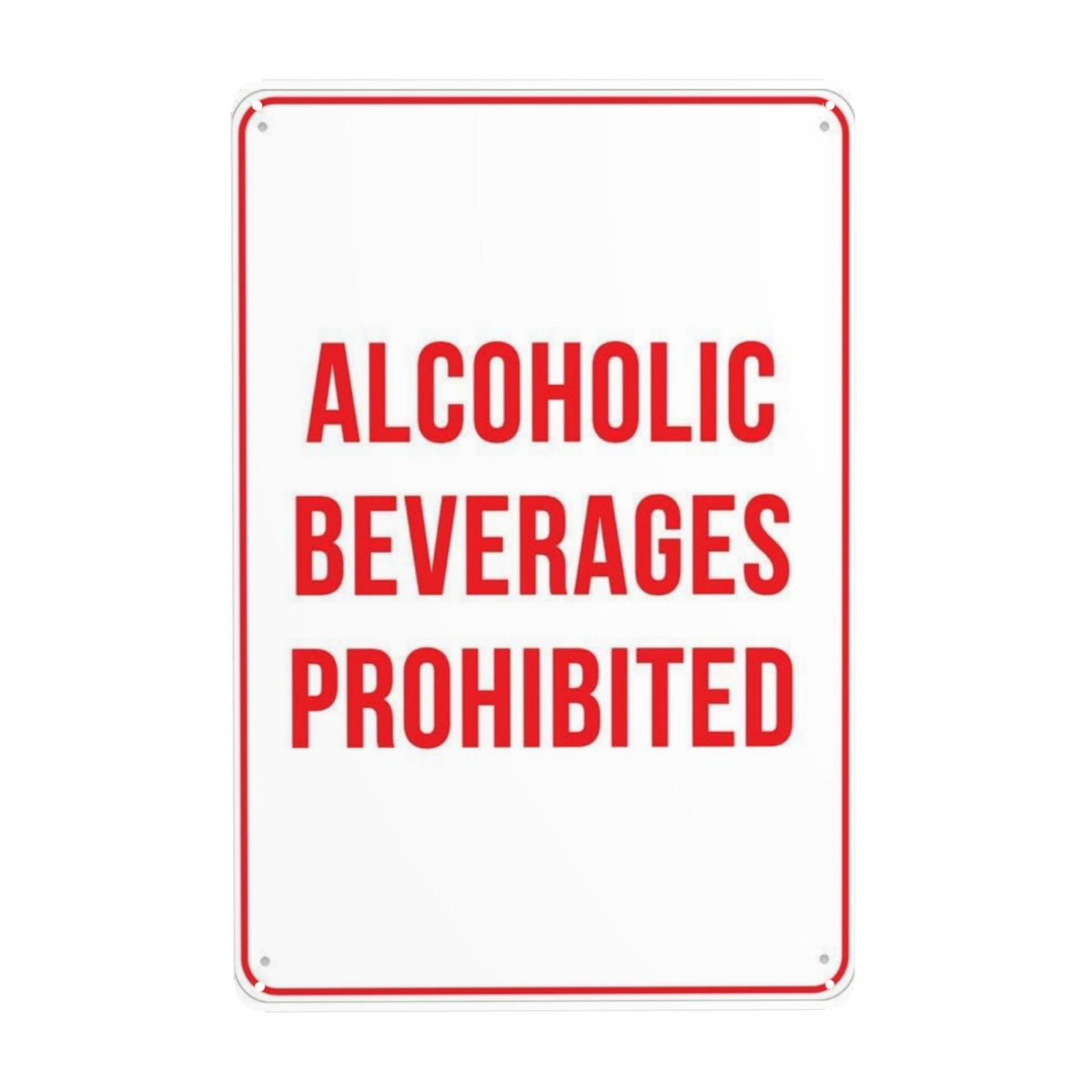 Alcoholic Beverages Prohibited Sign Metal Tin Sign Wall Decor Vintage ...