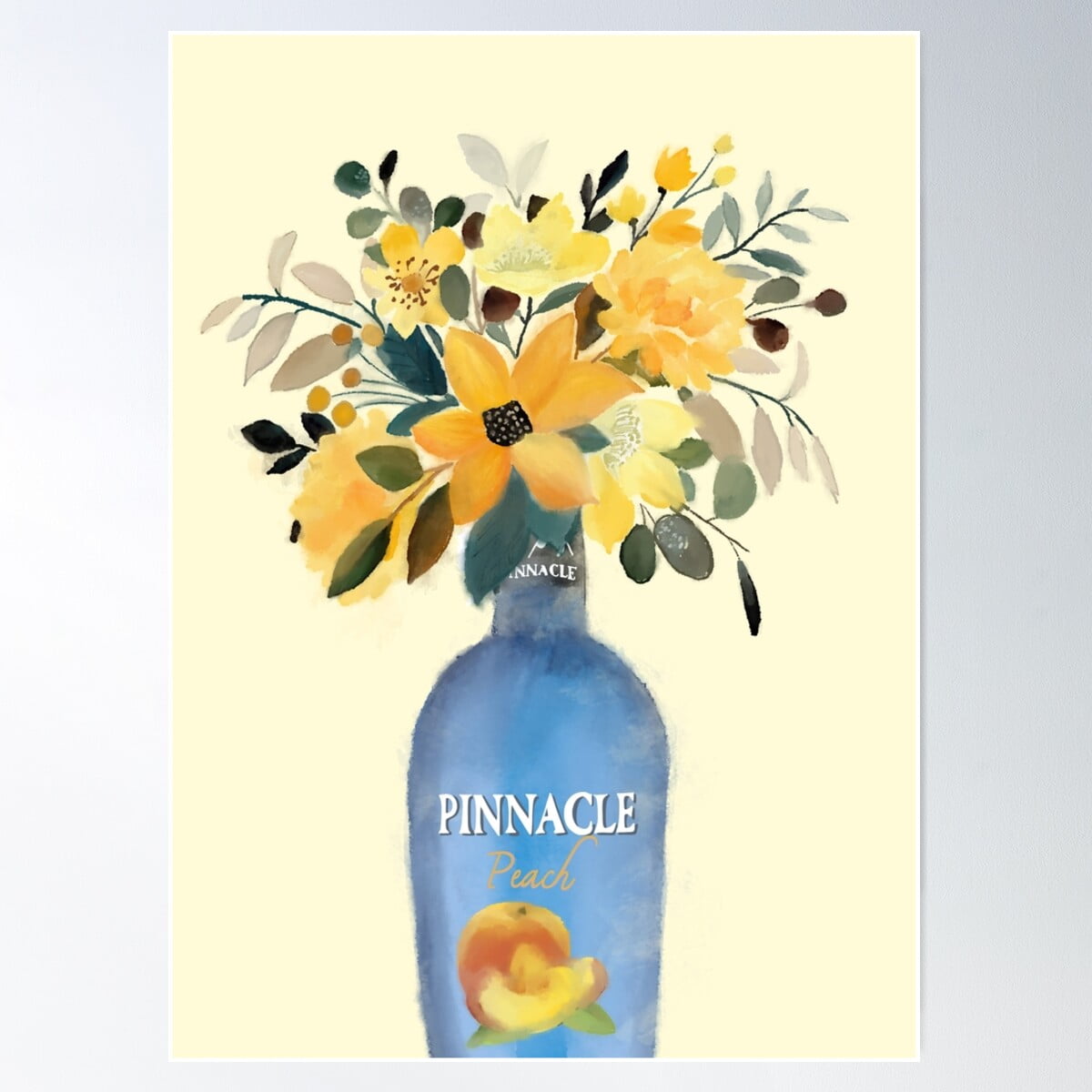Alcoholic Flowers Floral Pinnacle Bottle Poster Wall Art Modern Wall ...