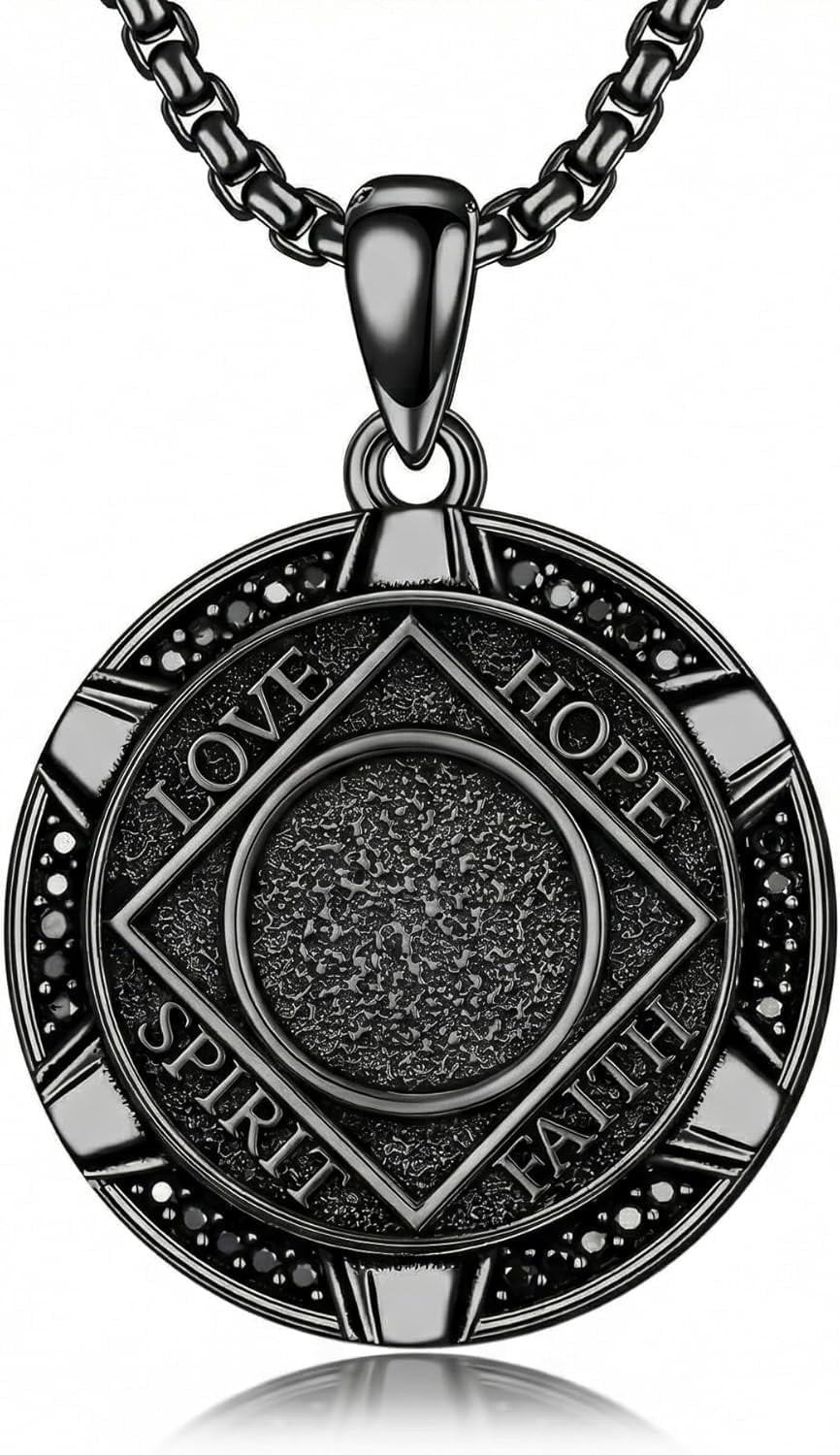 Alcoholics Anonymous Necklace 925 Sterling Silver Narcotics Anonymous ...