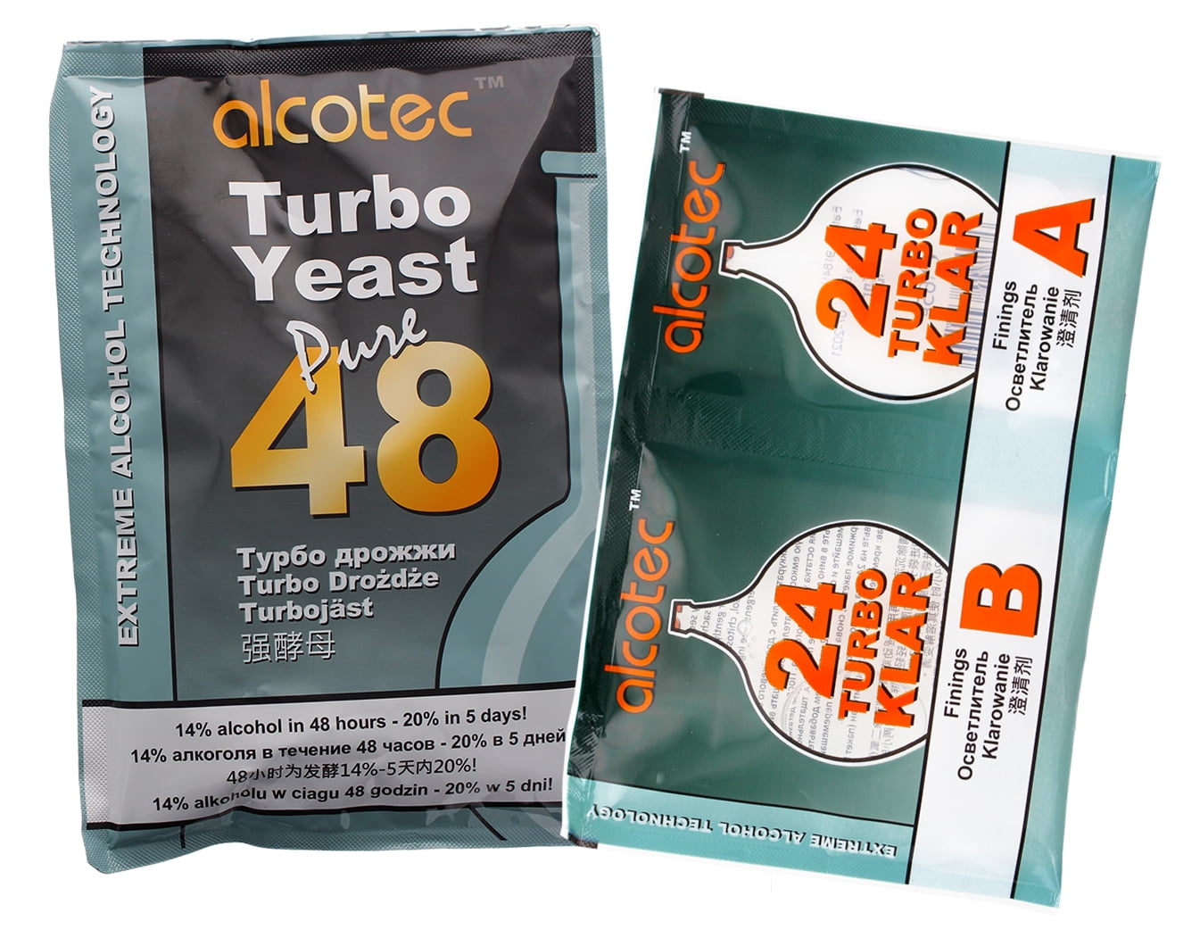 Alcotec 48 Dual Purpose Turbo Yeast AND TurboKlar Finings Homebrew ...