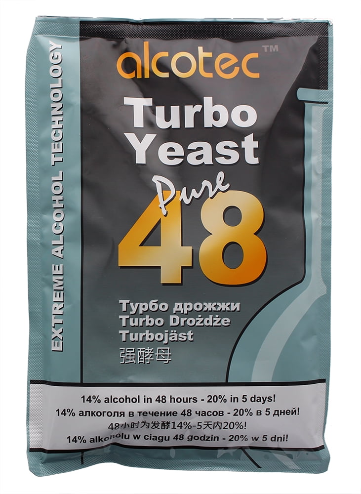 Alcotec 48-Hour Turbo Yeast, 135g, Ferments 6.5 Gallons, Nutrient-Rich Yeast Blend - Walmart.com