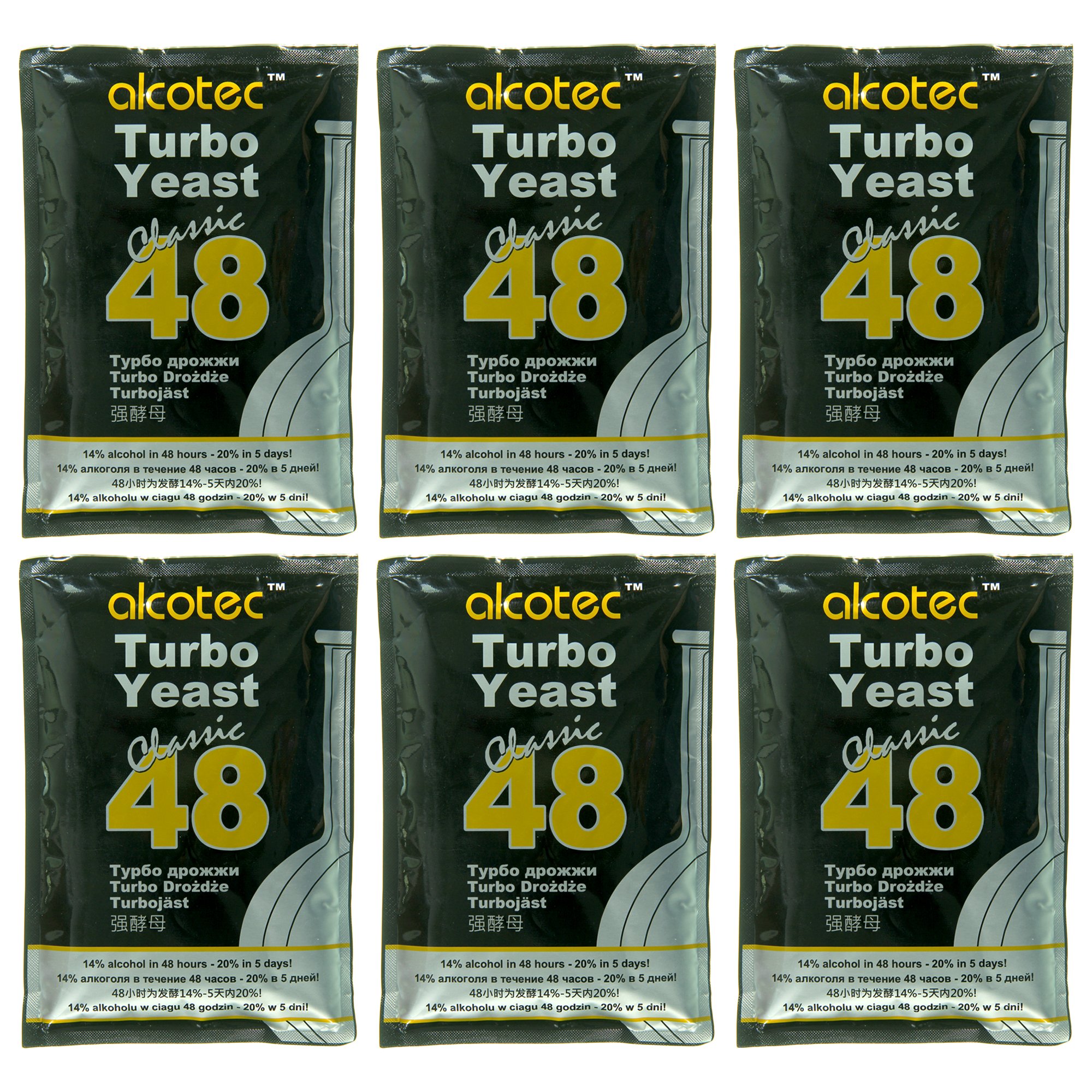 Alcotec Classic 48 Turbo Yeast | Brewers Yeast Powder | Wine Yeast for Wine Making | Dry Yeast ...
