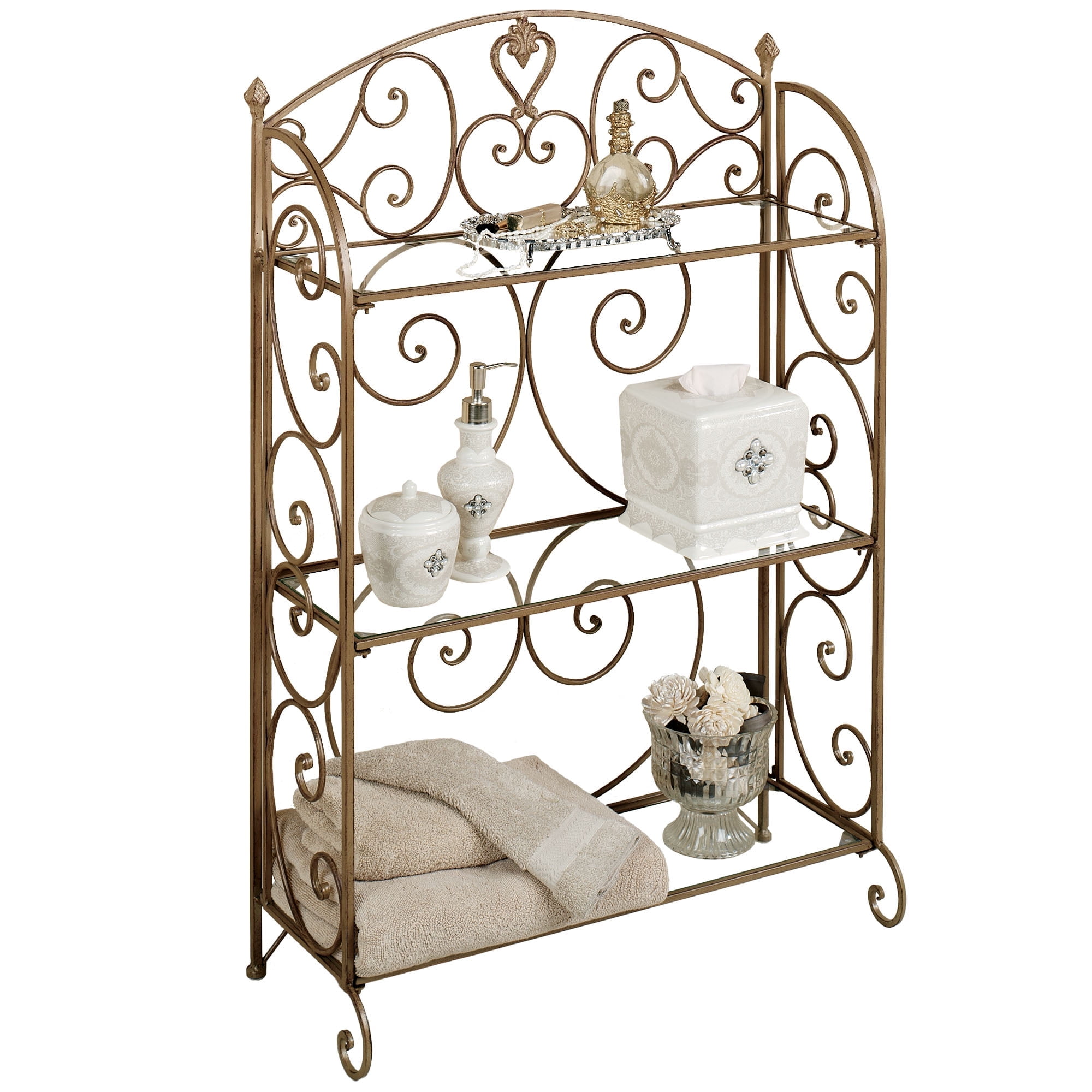 Aldabella Satin Gold Etagere Satin Gold - Walmart.com