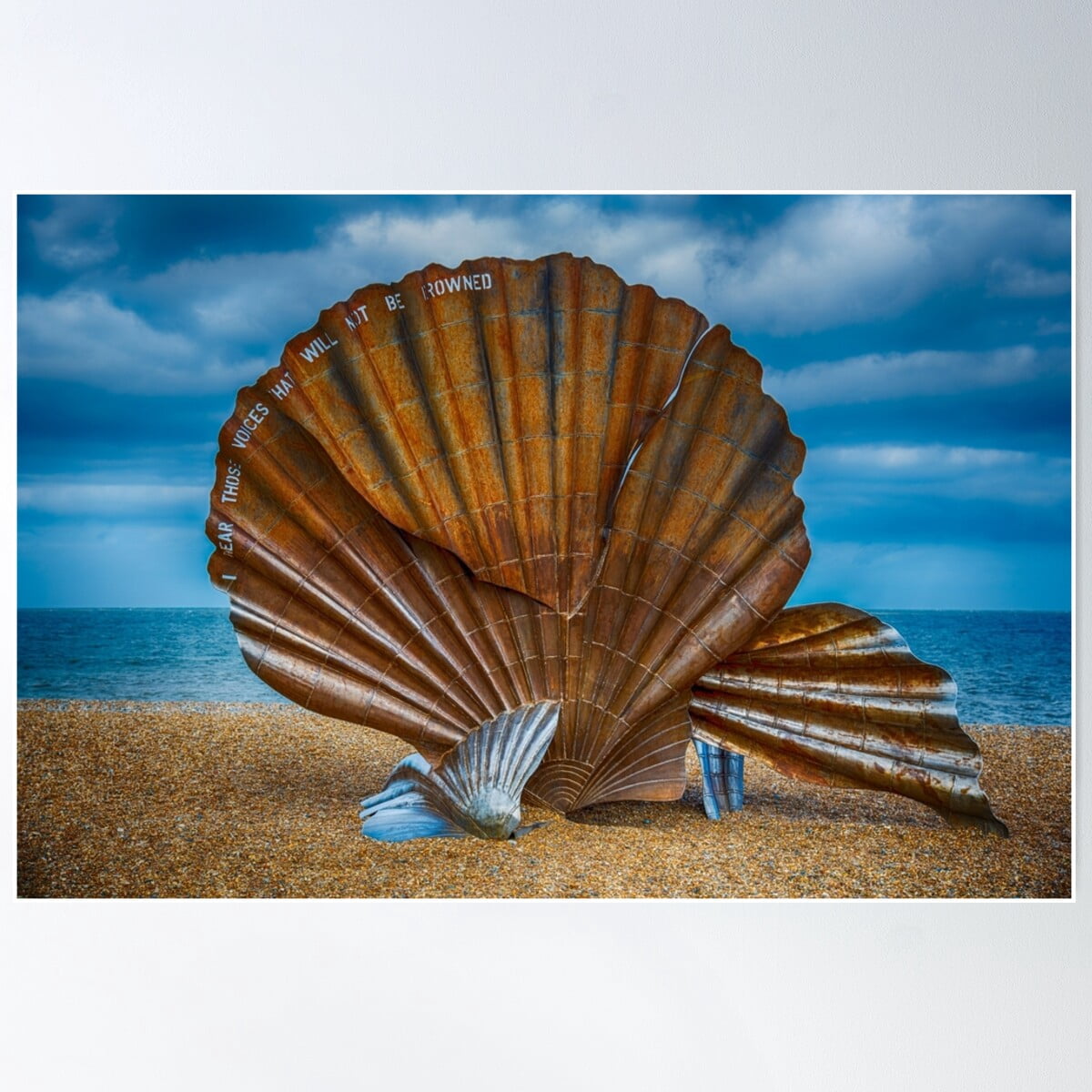 Aldeburgh Scallop Shell Poster Wall Art, Modern Wall Decor For Living ...