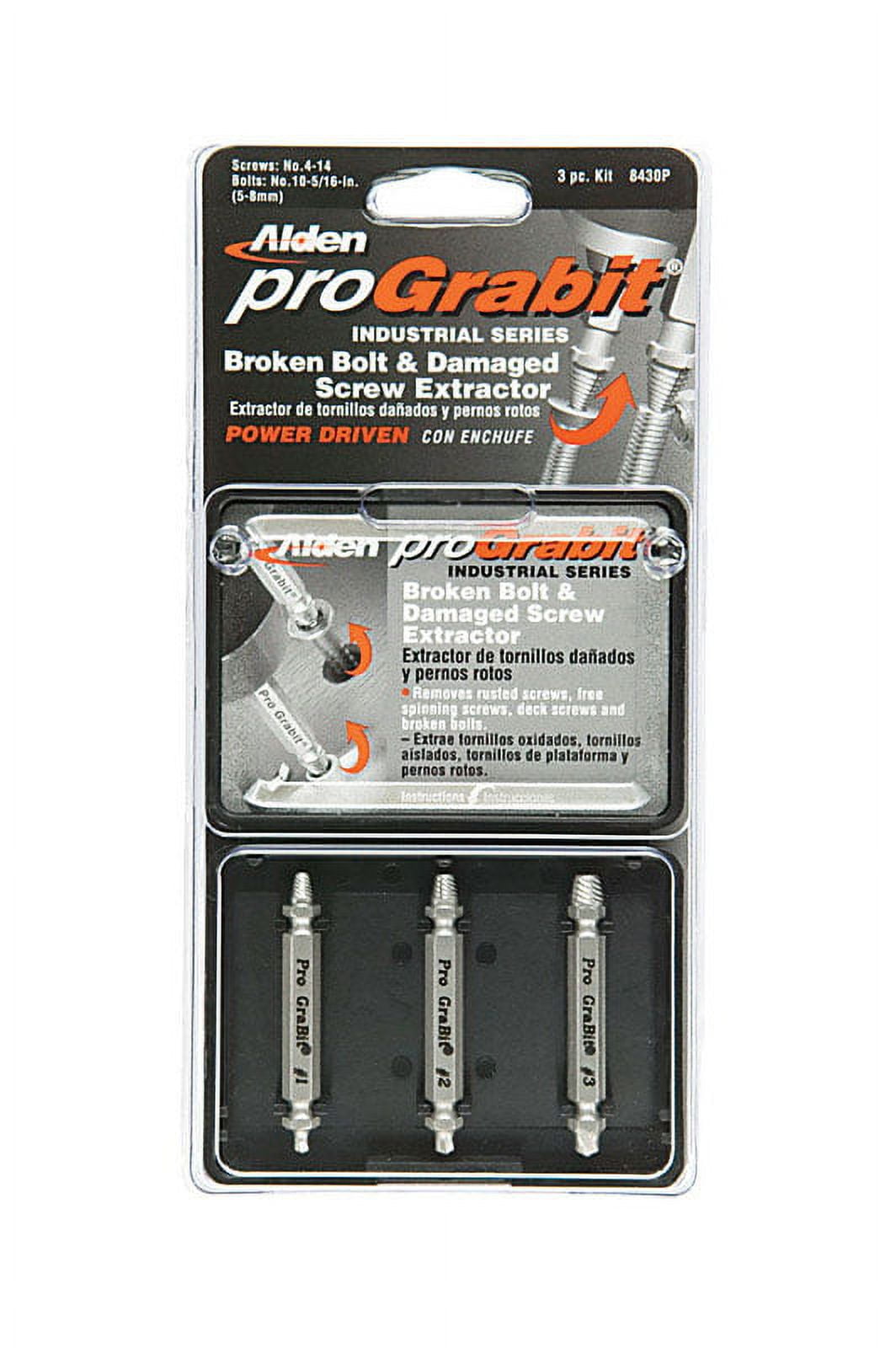 Alden Grabit Pro Tools Set: Bolt & Screw Extraction Remover, 3 Piece ...