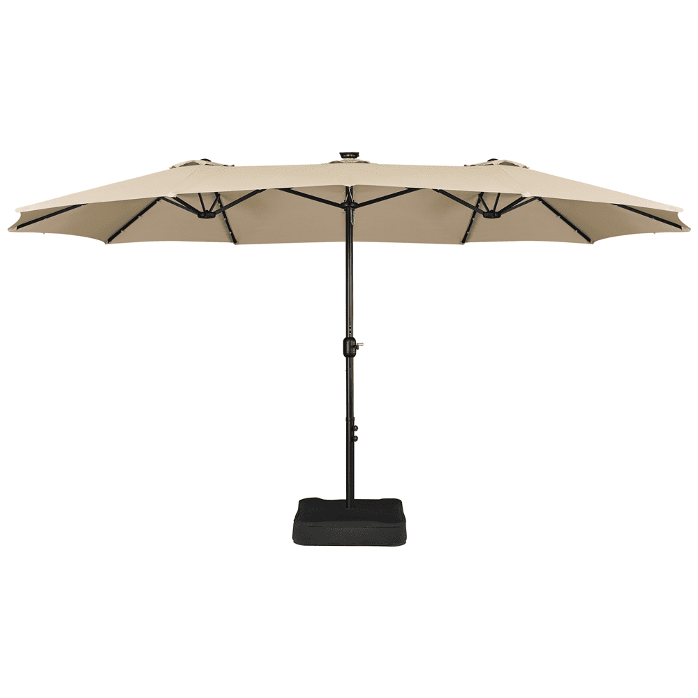 Alden Design 15 ft Triple-size Patio Parasol Umbrella 36 LED Lights ...