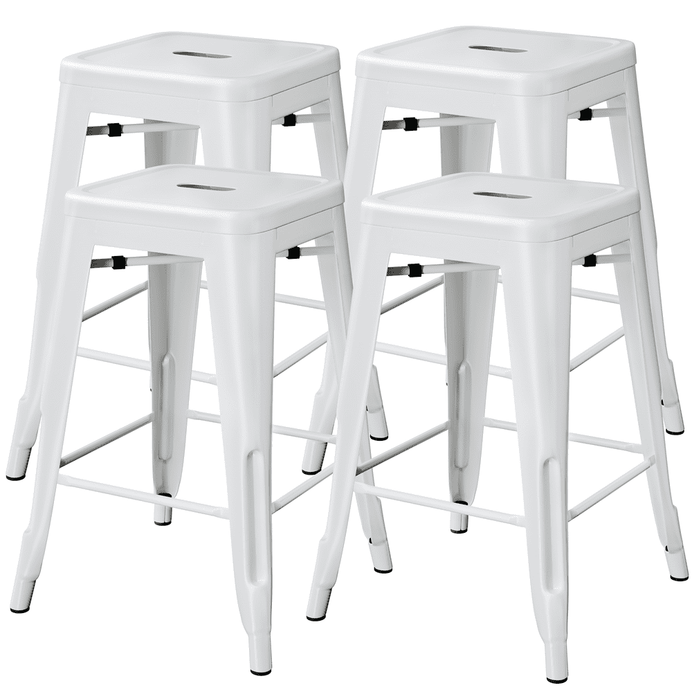 Alden Design 24″ Counter-Height Metal Backless Stackable Bar Stools ...