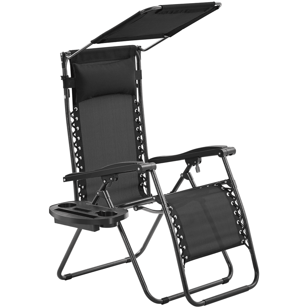 Alden Design 26in Foldable Outdoor Zero Gravity Chair with Sunshade ...