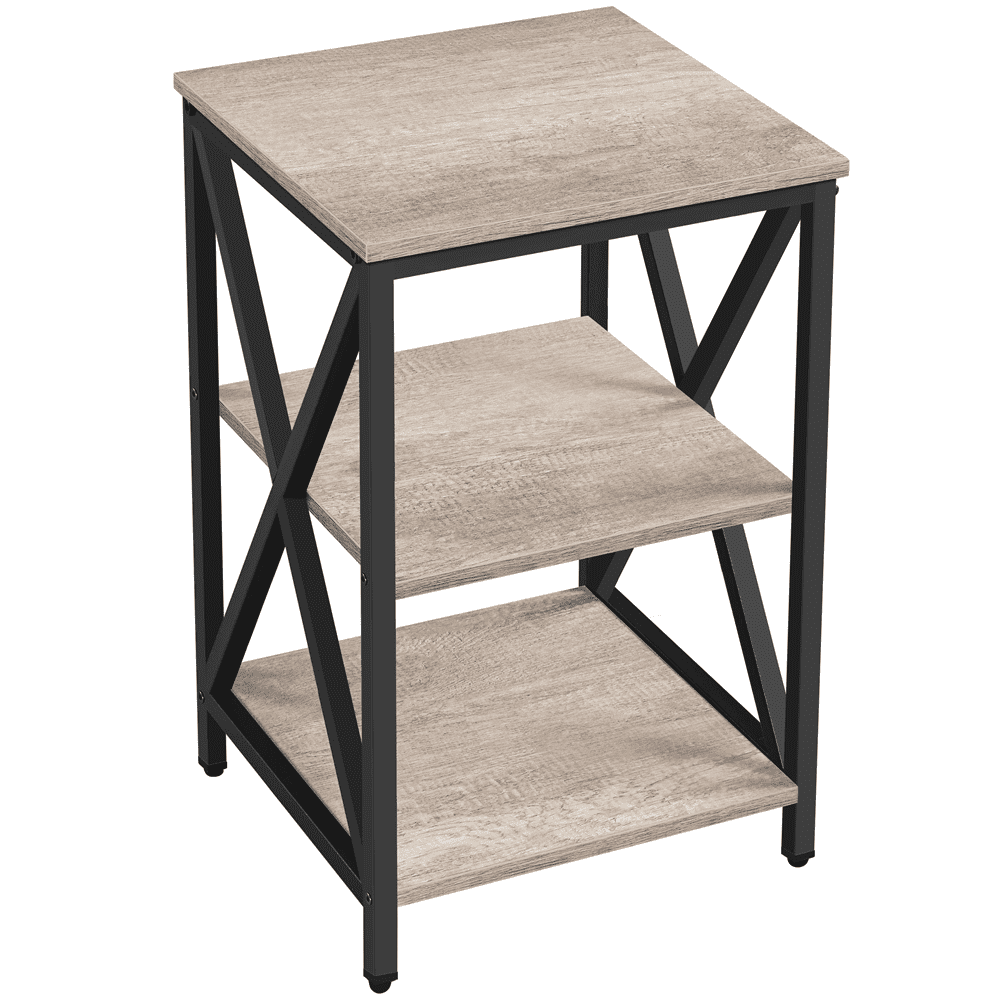 Alden Design 3 Tier x Frame Side Table for Living Room, Gray - Walmart.com