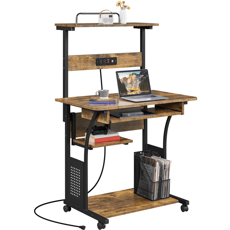 Home Computer Desk With Printer Shelf