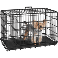 Max&Marlow 30inch Double-Door Dog Crate, Foldable Metal Wire Dog Kennel ...