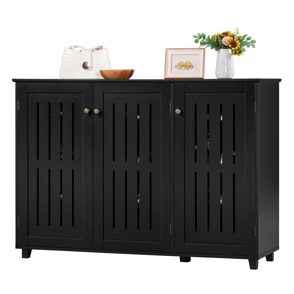 Baxton Studio Adalwin Modern and Contemporary Dark Gray 3-Door Wooden ...