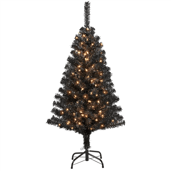 Alden Design 4Ft Pre Lit Fir Artificial Christmas Tree with Foldable ...