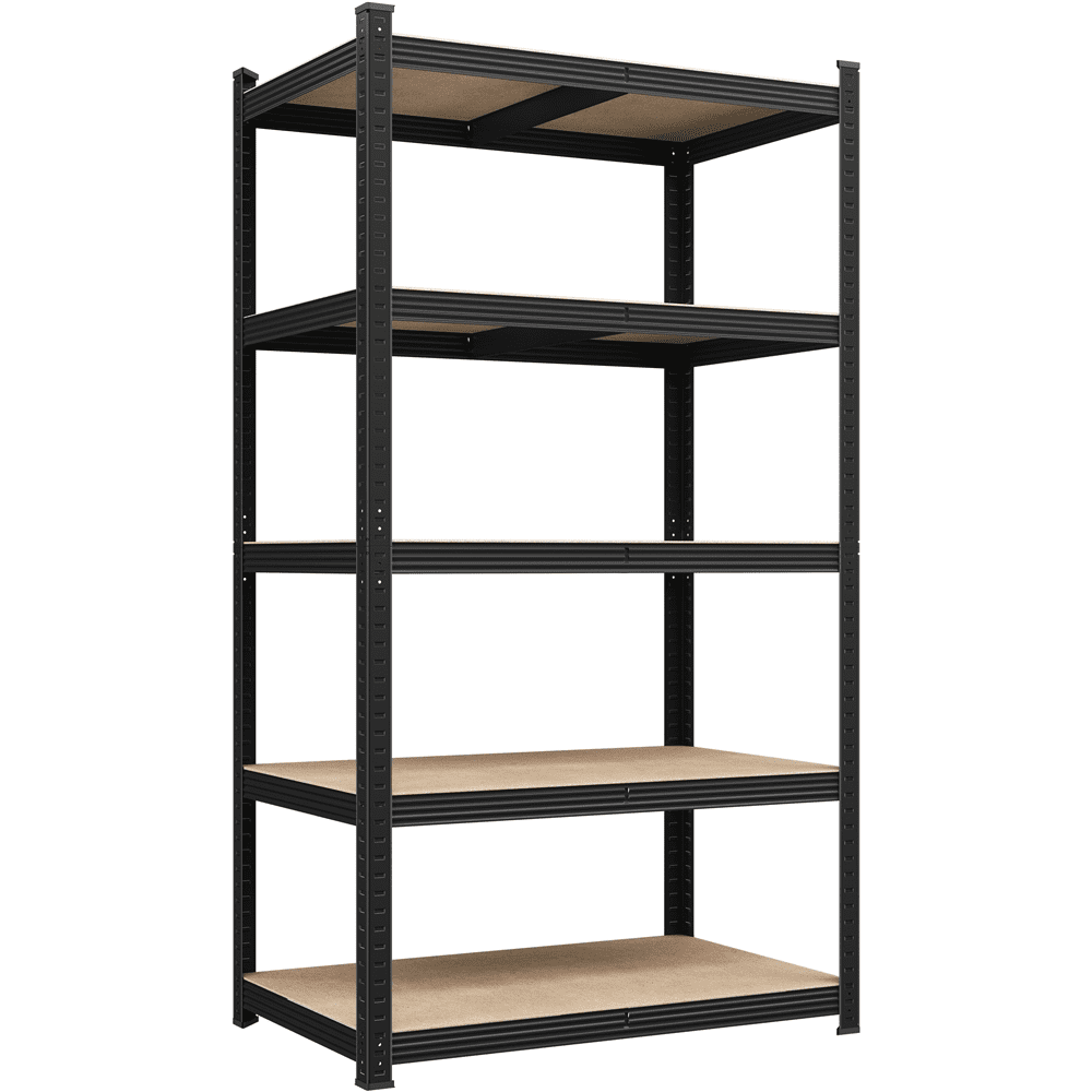 Alden Design 5-Tier Metal Boltless & Adjustable Storage Rack, Black ...