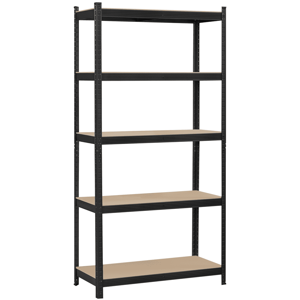 Alden Design 5-Tier Modern Boltless & Adjustable Metal-Wood Storage ...