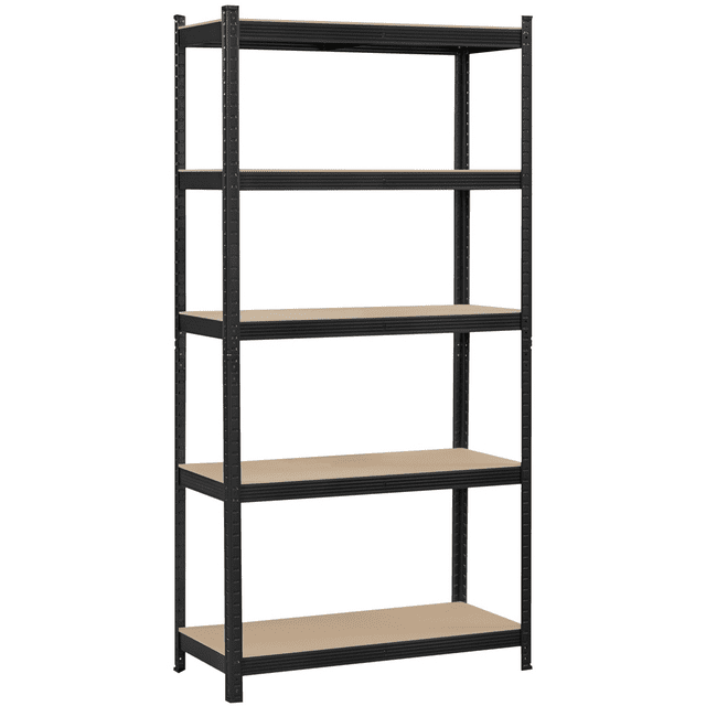 Alden Design 5-Tier Modern Boltless & Adjustable Metal-Wood Storage ...