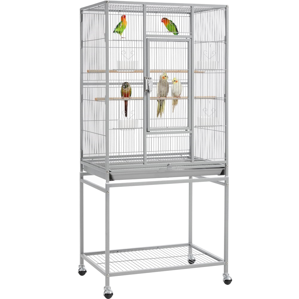 Alden Design 54" Metal Rolling Bird Cage with Detachable Stand, Light ...