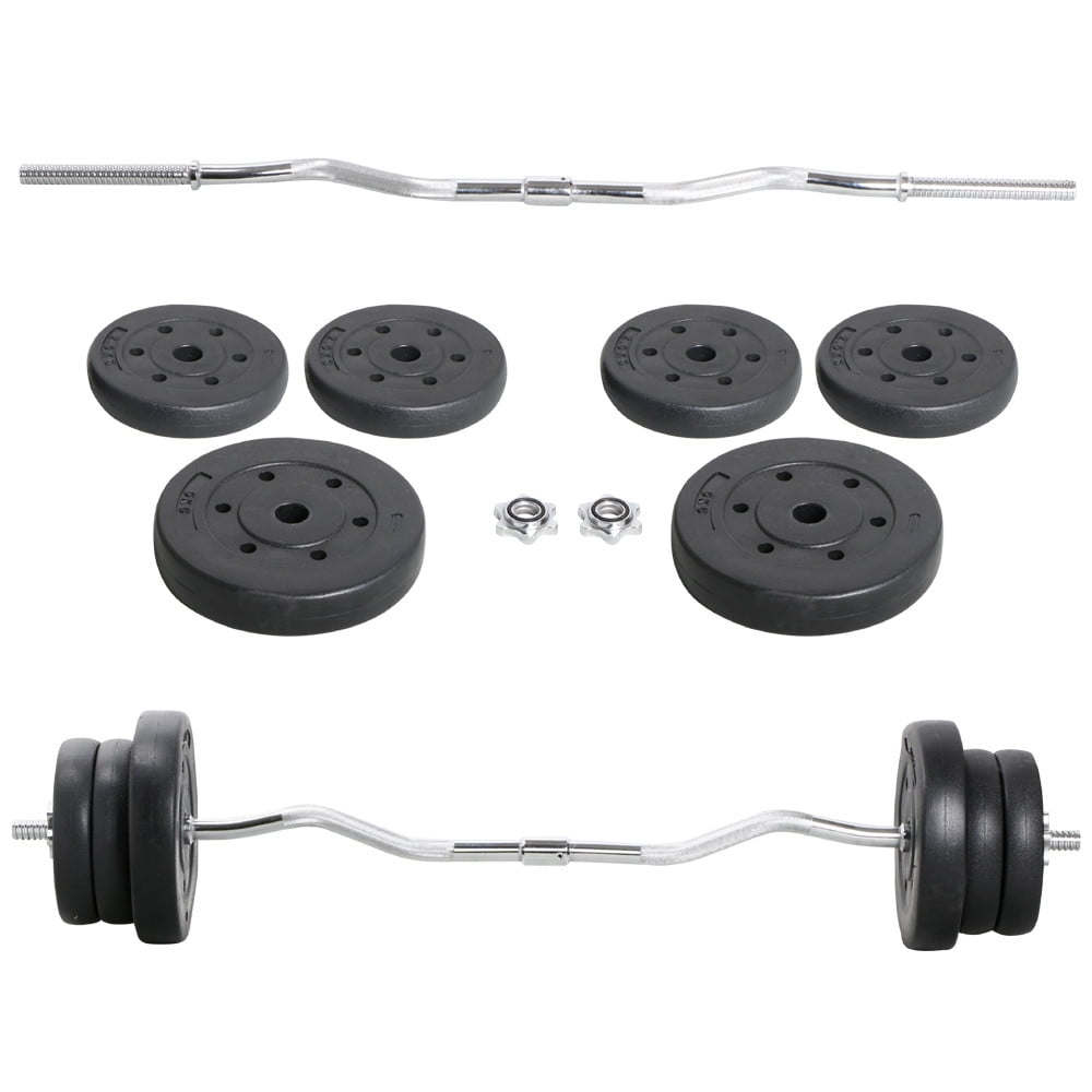 Alden Design 55 lbs. High Quality Barbell Dumbbell Weight Lifting Set ...
