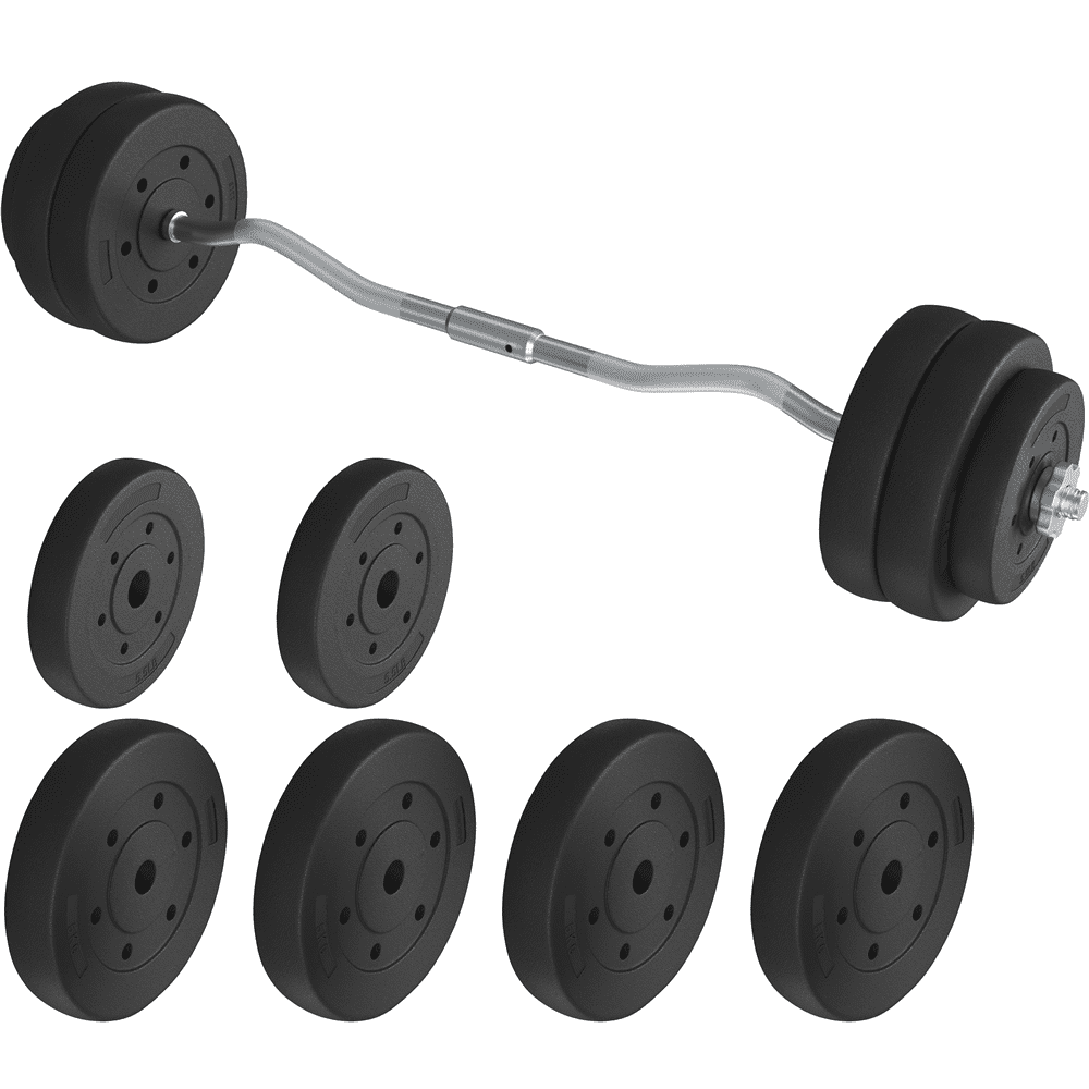 Alden Design 66 lb Barbell Weight Set with Plates and Star Locks, Black ...